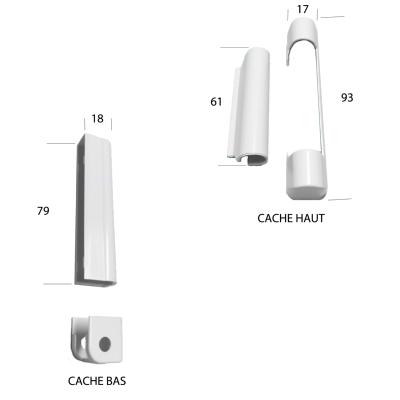 Cache paumelle pour fenêtre PVC oscillo battante